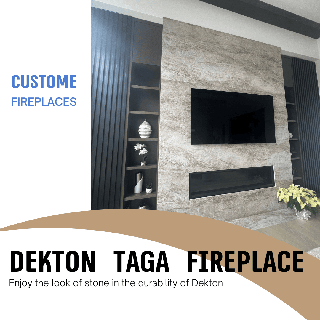 Fireplace Cladding Project in Dekton Taga Slabs in Chicagoland and ...